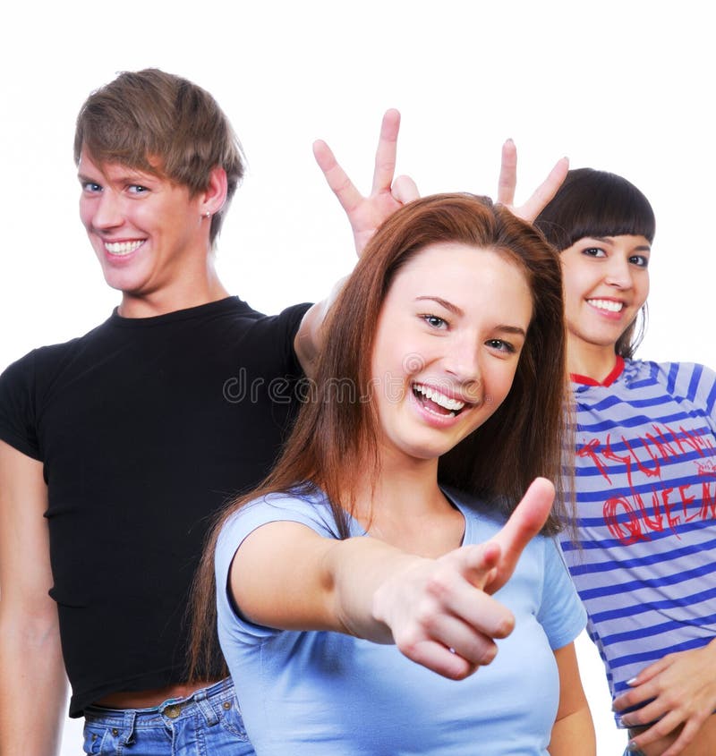 Funning friends stock image. Image of crowd, playful, classmates - 7514027