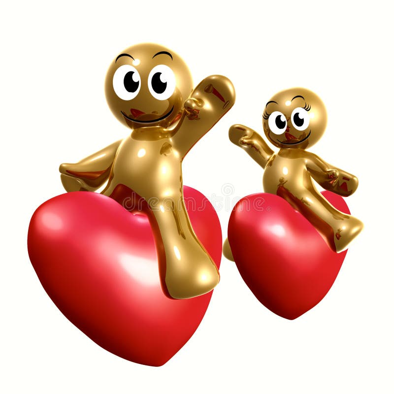 Funny 3d Icon Riding Heart Balloon Stock Illustration - Illustration of ...