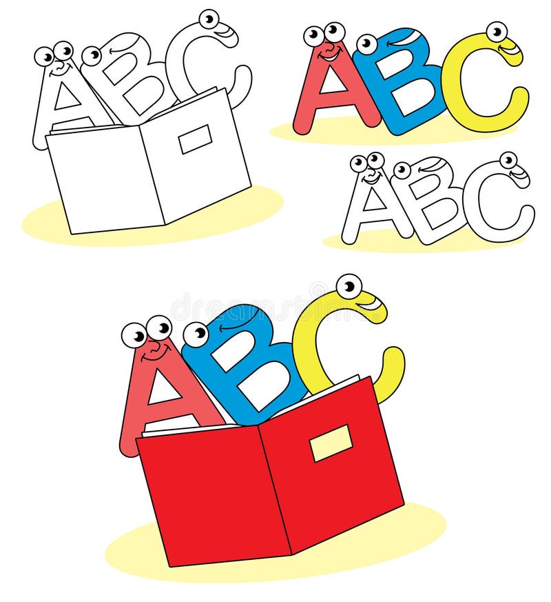 Funny abc cartoon letters stock illustration. Illustration of cute ...