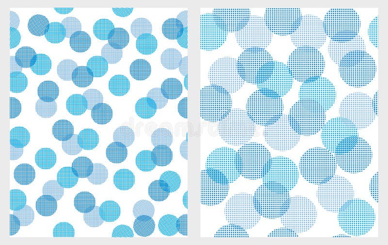 Funny Abstract Blue Lights Vector Patterns. White Backgrounds. Stock ...