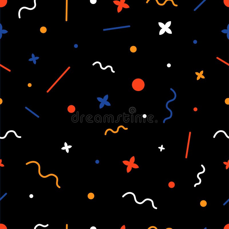 Funny Abstract Party Seamless Pattern - Carnival Confetti Stock Vector ...