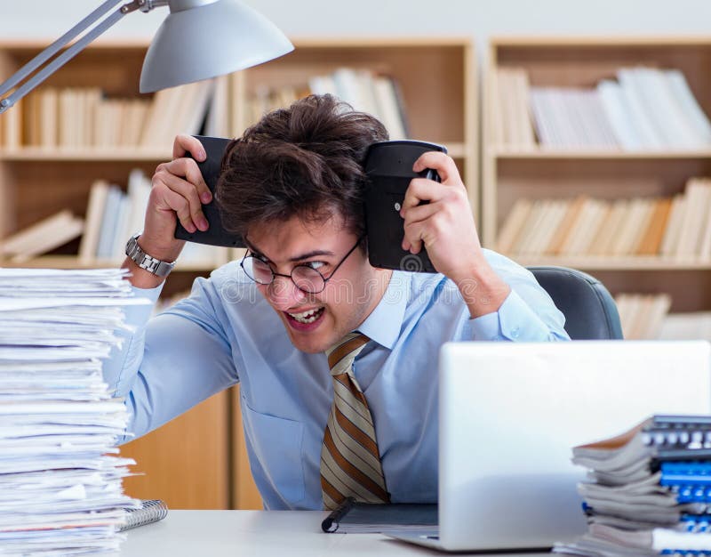 Funny Accountant Bookkeeper Working in the Office Stock Photo - Image ...