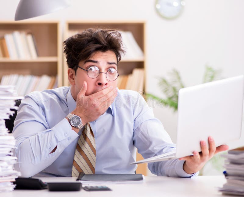 Funny Accountant Bookkeeper Working in the Office Stock Photo - Image ...