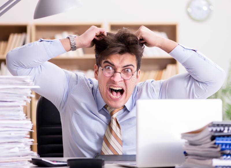 Funny Accountant Bookkeeper Working in the Office Stock Image - Image ...
