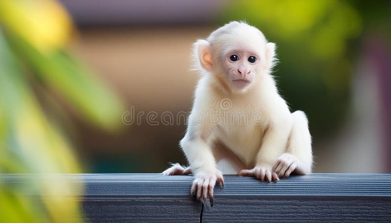Funny albino baby monkey stock illustration. Illustration of animal ...