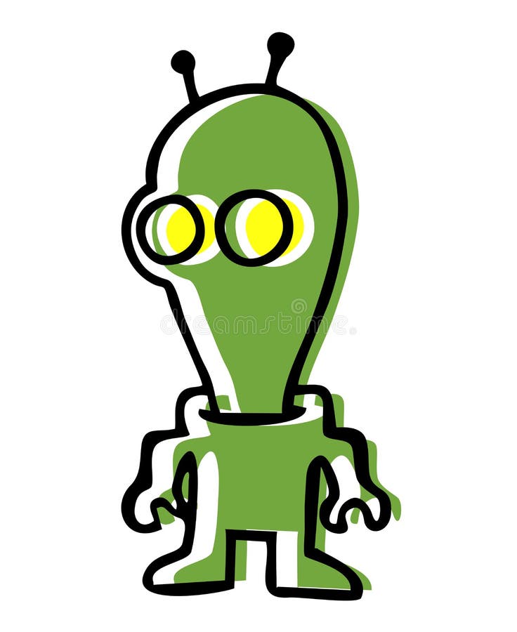 Funny Alien stock illustration. Illustration of cheerful - 33751617