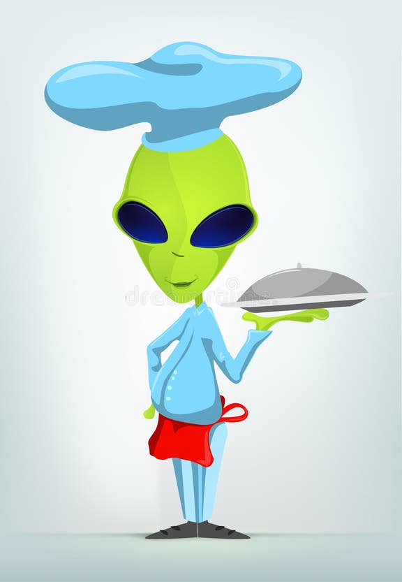 Funny Alien stock vector. Illustration of grey, dinner - 28589238