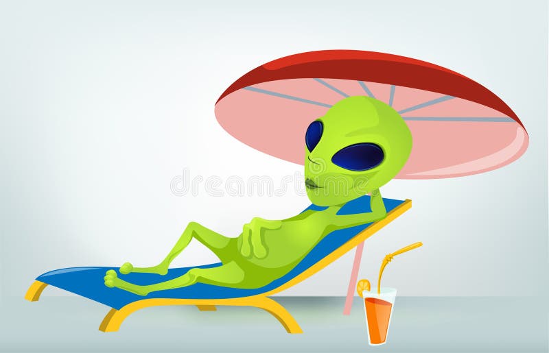 Funny Alien Cartoon Illustration Stock Illustration - Illustration of ...