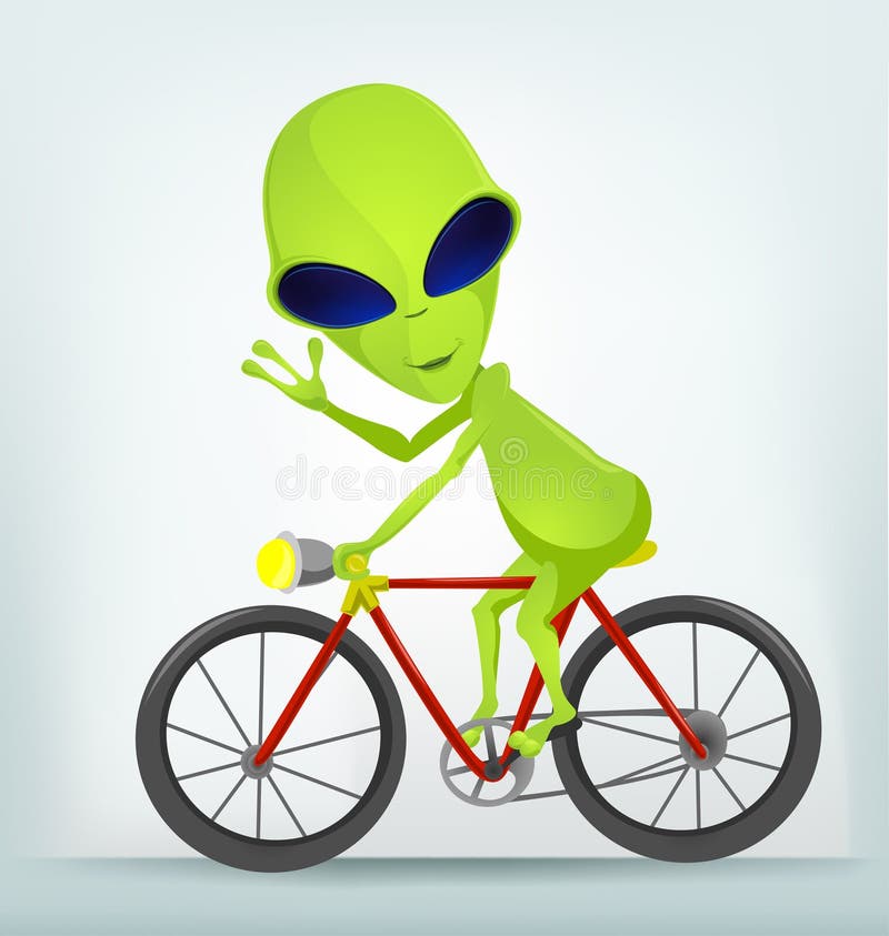 Funny Alien Cartoon Illustration Stock Illustration - Illustration of ...