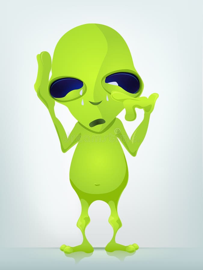 Funny Alien Cartoon Illustration Stock Illustration - Illustration of ...
