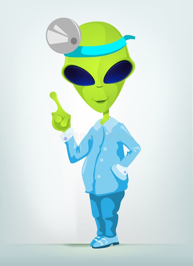 Funny Alien Cartoon Illustration Stock Illustration - Illustration of ...