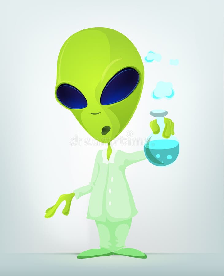 Funny Alien Cartoon Illustration Stock Illustration - Illustration of ...