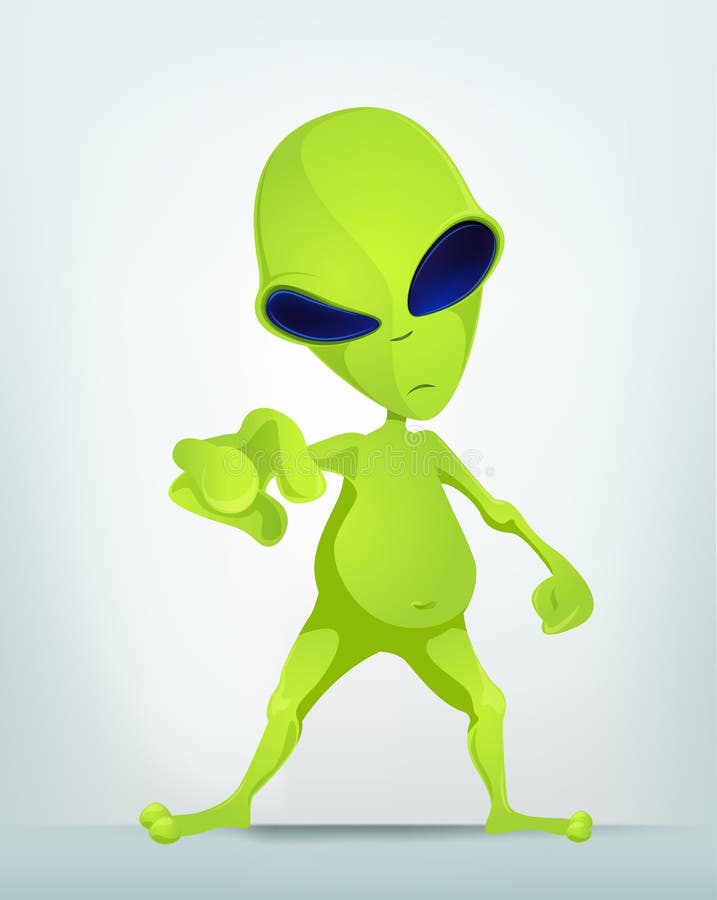 Funny Alien Cartoon Illustration Stock Illustration - Illustration of ...