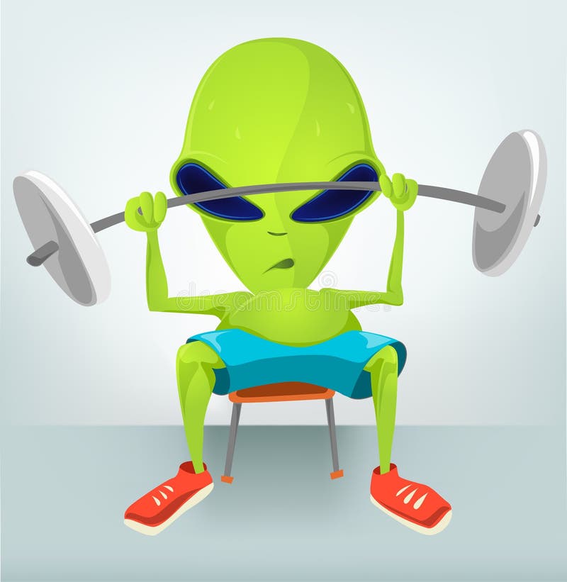 Funny Alien Cartoon Illustration Stock Illustration - Illustration of ...