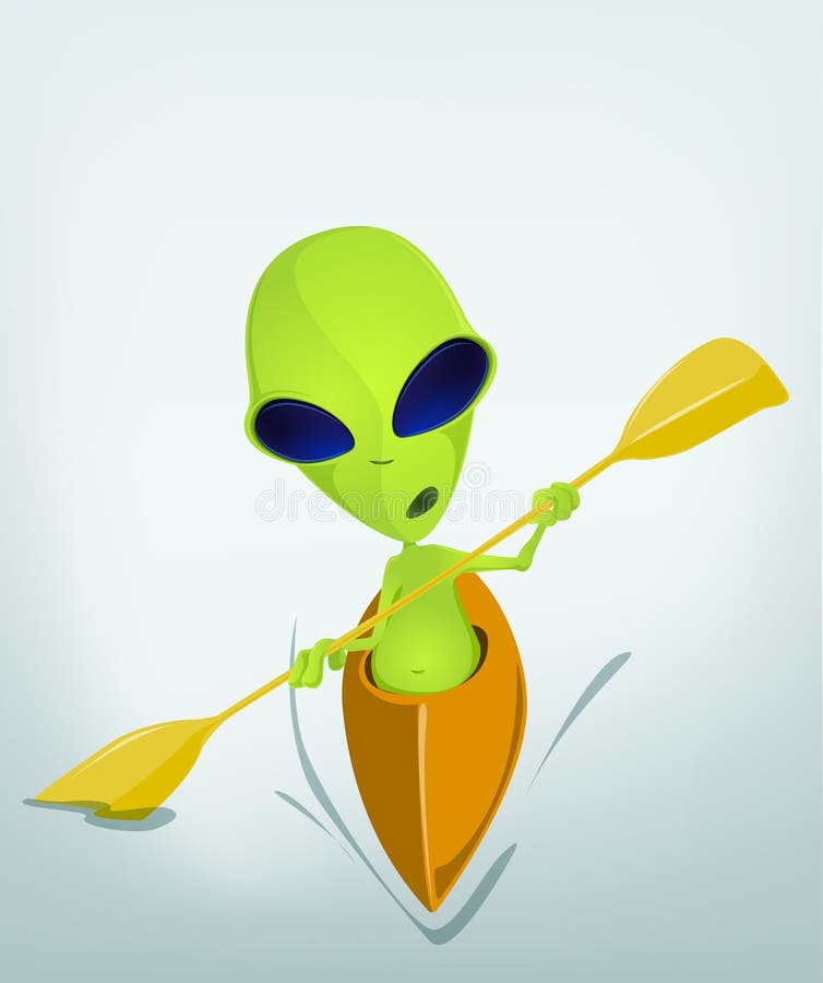 Funny Alien Cartoon Illustration Stock Illustration - Illustration of ...