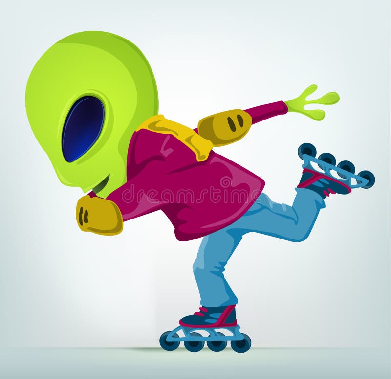 Alien Skater stock illustration. Illustration of grab - 28422762