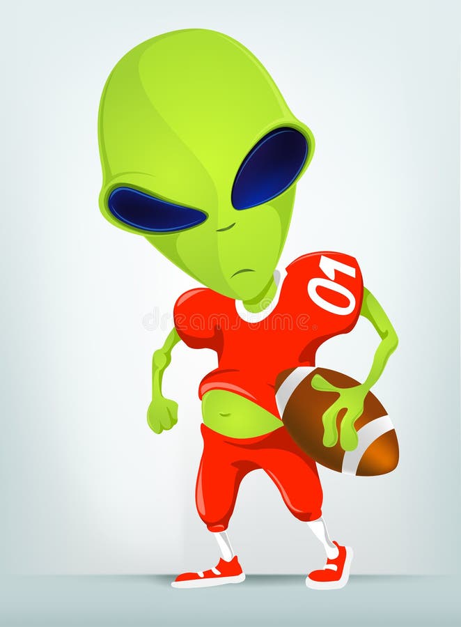 Funny Alien Cartoon Illustration Stock Illustration - Illustration of ...