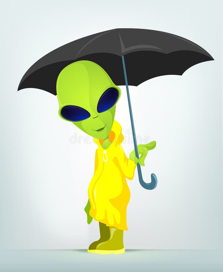 Funny Alien Cartoon Illustration Stock Illustration - Illustration of ...
