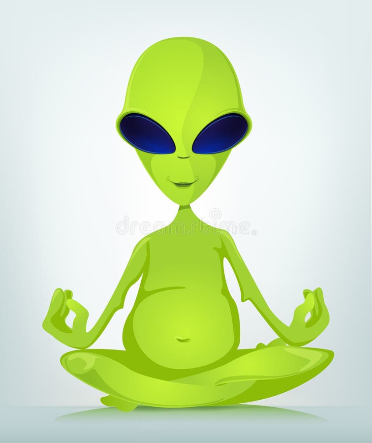 Funny Alien Cartoon Illustration Stock Illustration - Illustration of ...