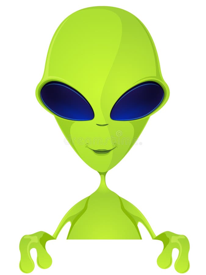 Funny Alien Cartoon Illustration Stock Illustration - Illustration of ...