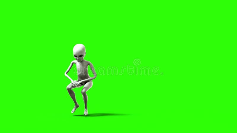 Funny Alien Plays on Drums. Realistic Motion and Skin Shaders. 4K Green ...