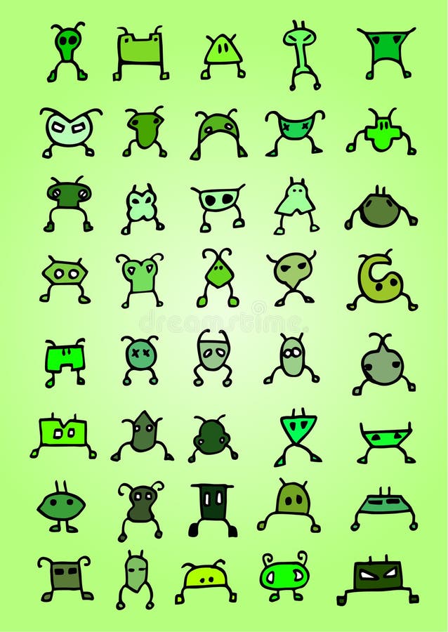 Funny aliens stock vector. Illustration of comic, emblem - 22557522