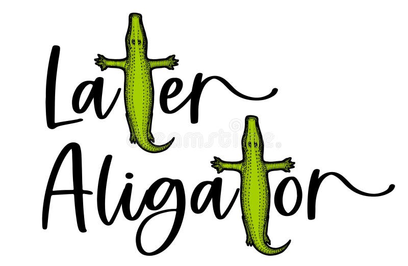 Funny Aligator Design Later Aligator Stock Vector - Illustration of ...