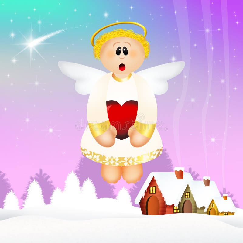 Funny angel stock illustration. Illustration of frozen - 46713818