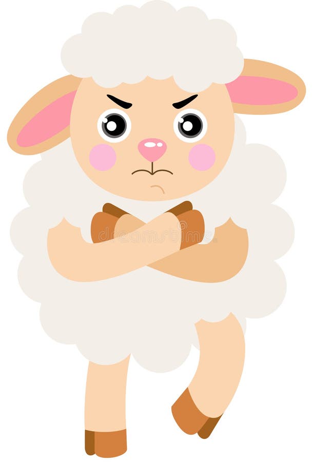 Cartoon Lamb Angry stock vector. Illustration of frown - 47053713