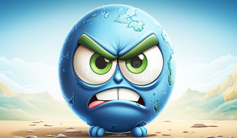 Funny Planet Earth with Smiling Face. AI Generated Stock Illustration ...