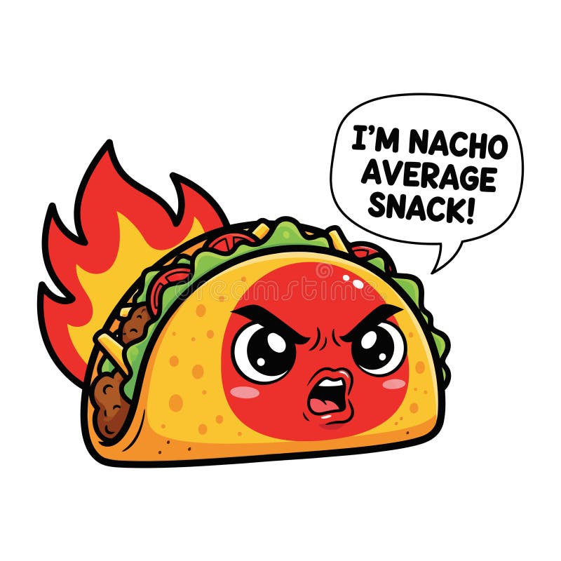 Funny Angry Taco Yelling Nacho Average Snack Clipart Stock Vector ...