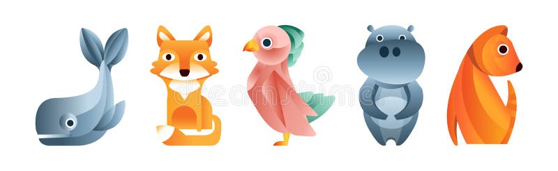 Funny Animal Arranged of Simple Geometric Form Vector Set Stock Vector ... Funny Animal Arranged of Simple Geometric Form Vector Set Stock Vector ...