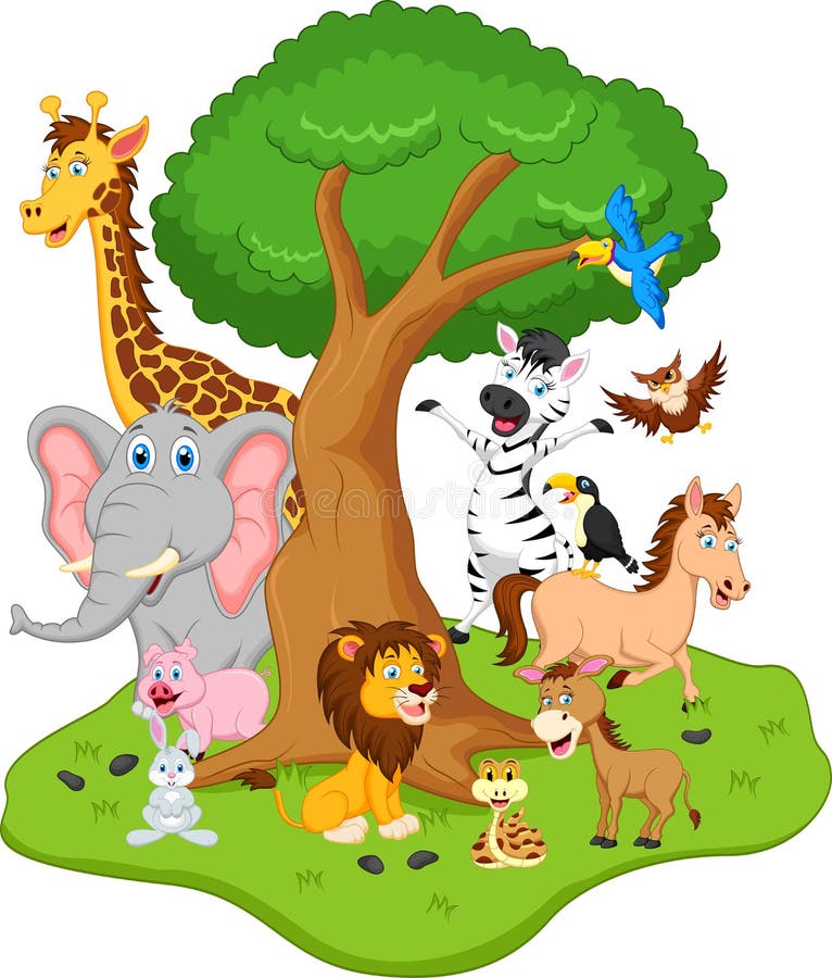 Funny animal cartoon stock vector. Illustration of character - 40960230