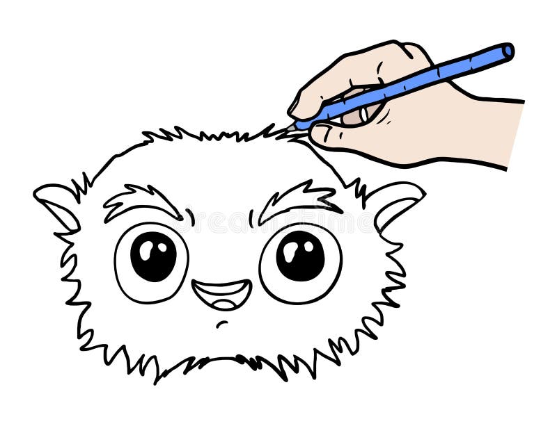Funny animal hand drawing stock vector. Illustration of style - 95784951