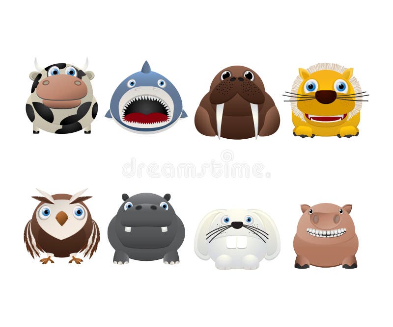 Funny animal icons stock vector. Illustration of funny - 33827869