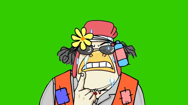 Funny Animated Chicken with Crazy Human Body on Green Screen Stock ...