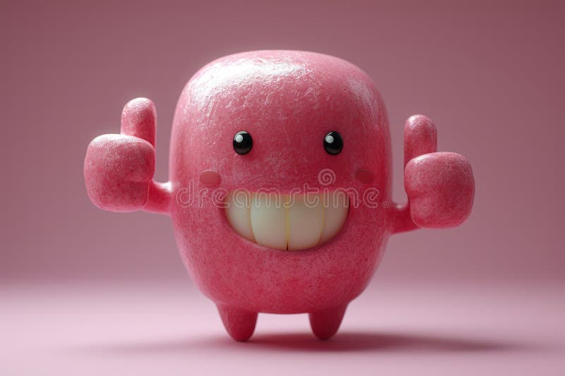 A Funny Animated Tooth Shows a Class Gesture on a Pink Background. 3d ...