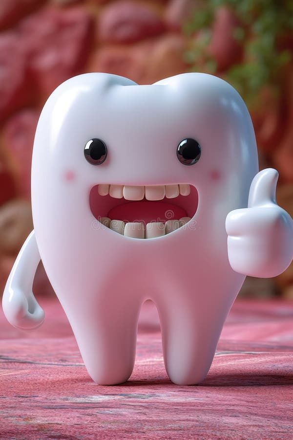 A Funny Animated Tooth Shows a Class Gesture on a Pink Background. 3d ...