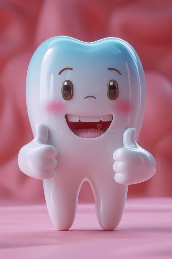 A Funny Animated Tooth Shows a Class Gesture on a Pink Background. 3d ...