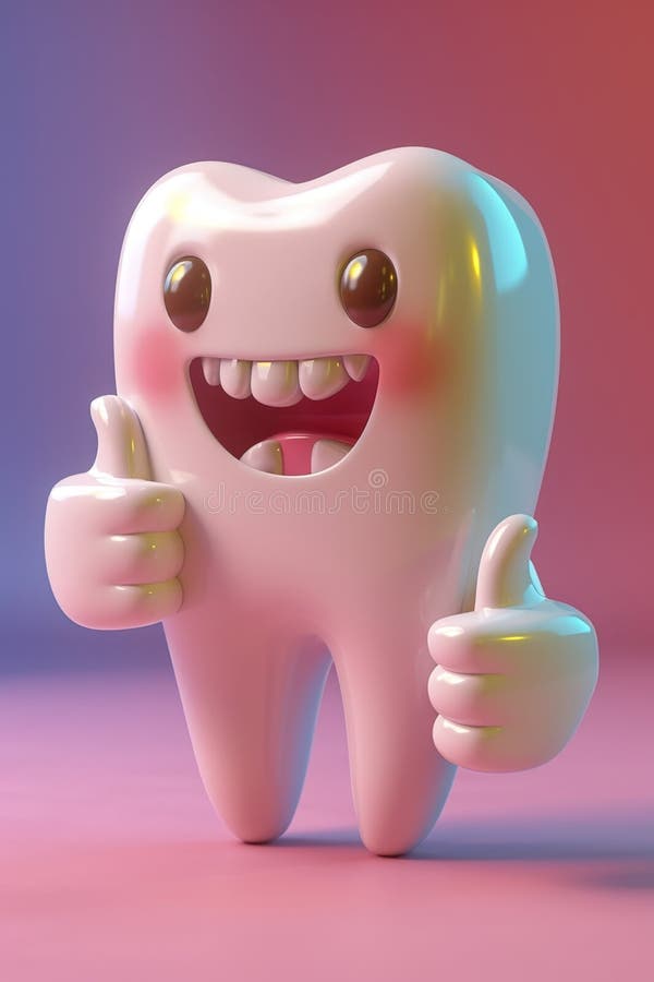 A Funny Animated Tooth Shows a Class Gesture on a Pink Background. 3d ...