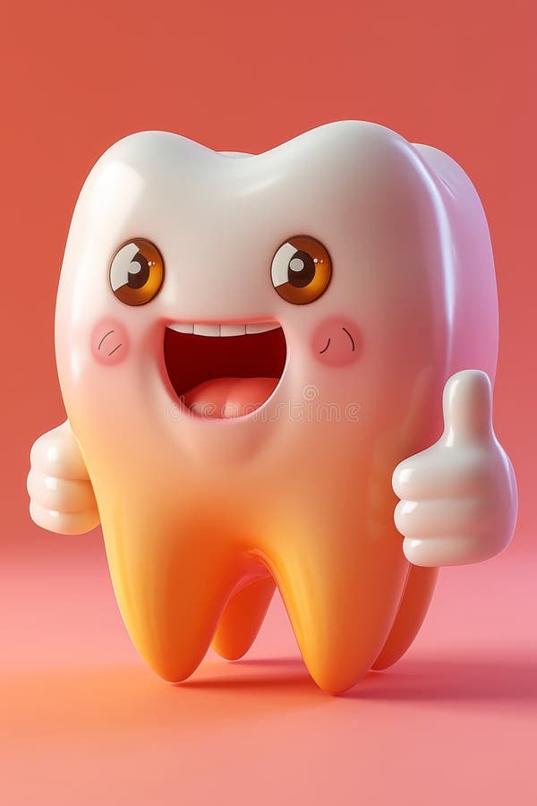 A Funny Animated Tooth Shows a Class Gesture on a Pink Background. 3d ...