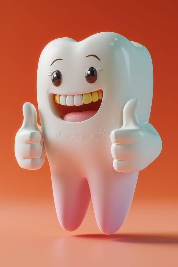 A Funny Animated Tooth Shows a Class Gesture on a Pink Background. 3d ...