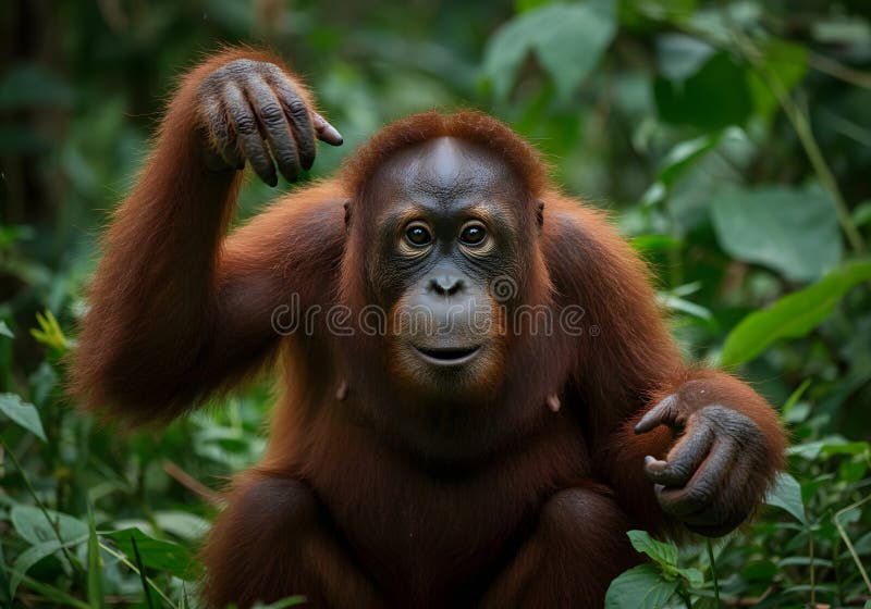 Jungle Primate Portrait stock illustration. Illustration of wild ...