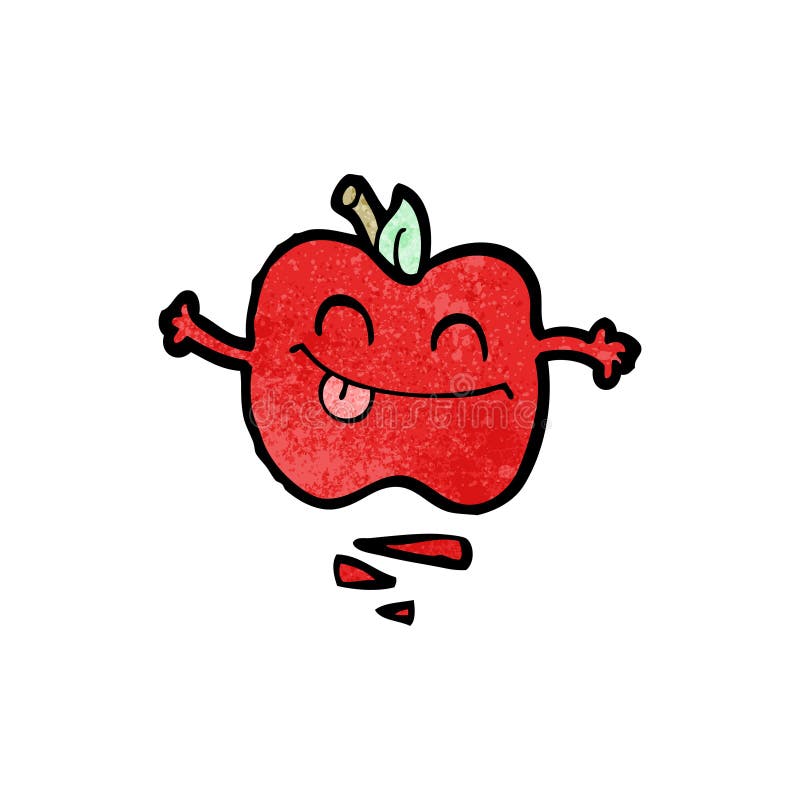 Funny Apple Cartoon Character Stock Vector - Illustration of food ...