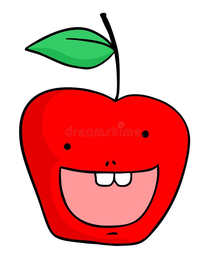 Funny apple illustration stock vector. Illustration of funny - 69742533