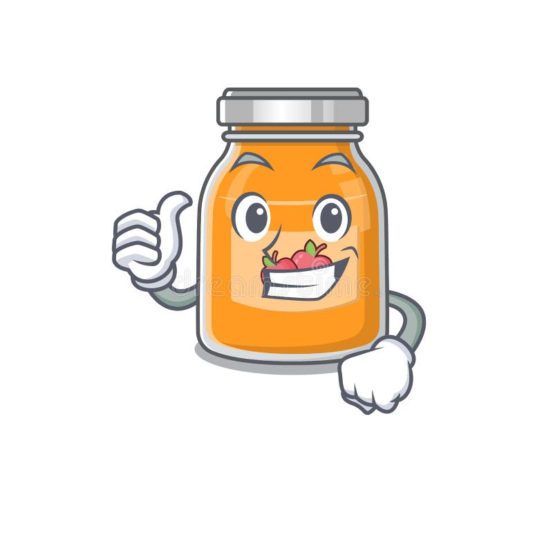 Funny Apple Jam Cartoon Character Style Holding a Standing Flag Stock ...