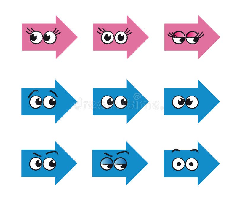 Funny Arrows with Eyes are Looking at You... Stock Illustration ...