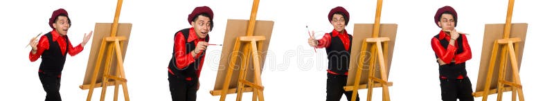 Funny Artist Isolated on White Stock Photo - Image of craft, isolated ...