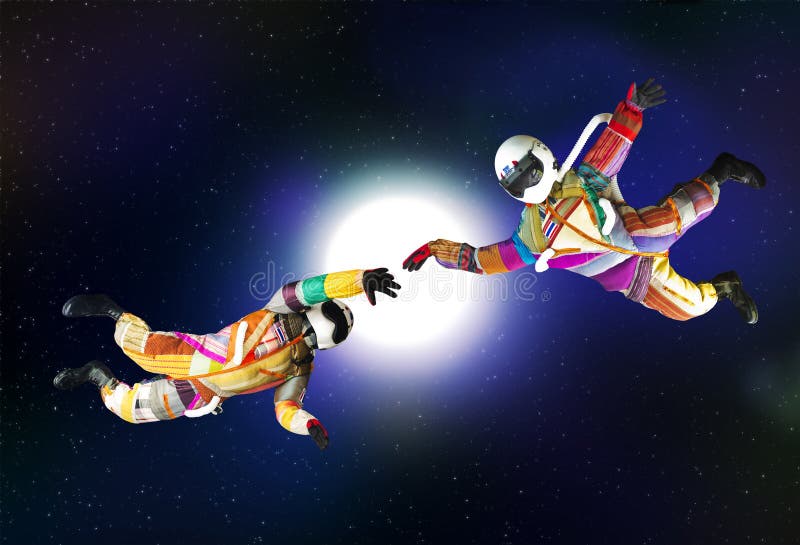 Funny Astronaut on Outer Space Stock Photo - Image of astronaut ...