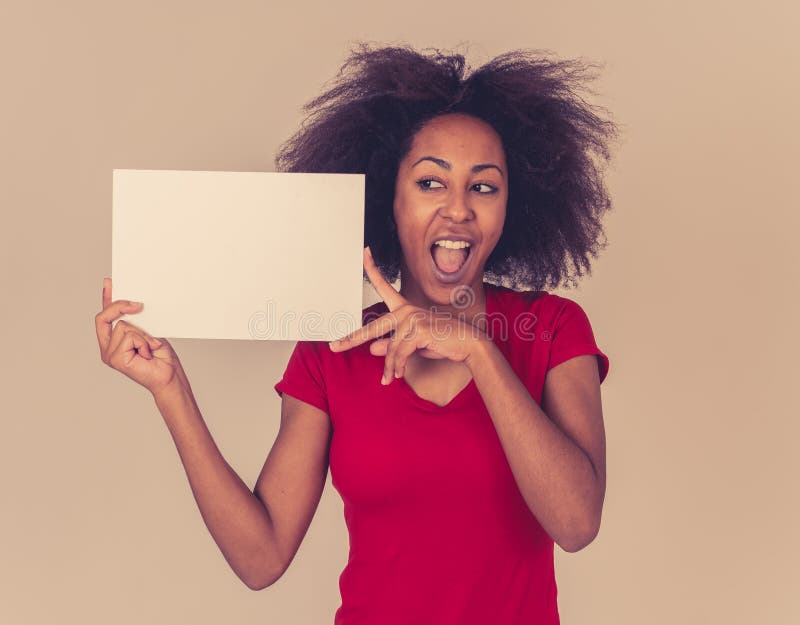 Happy Portrait Of Cheerful Beautiful African American Woman Having Fun